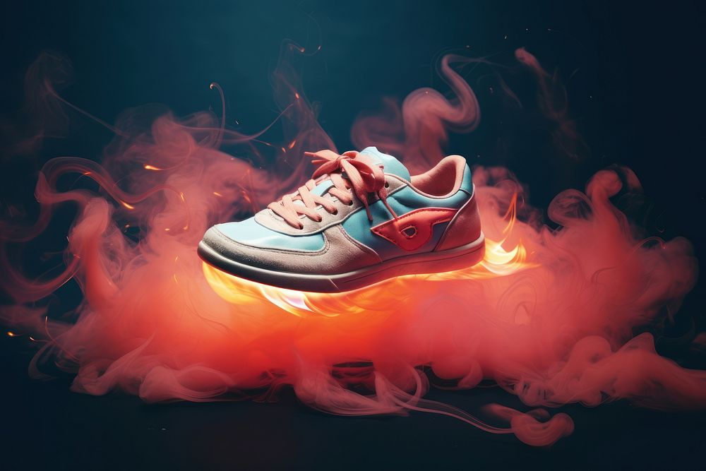 Fire neon smoke shoes footwear | Premium Photo Illustration - rawpixel