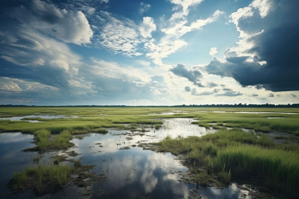 Marsh sky landscape outdoors. | Premium Photo - rawpixel