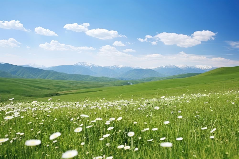 Plateau grass sky grassland. | Free Photo - rawpixel