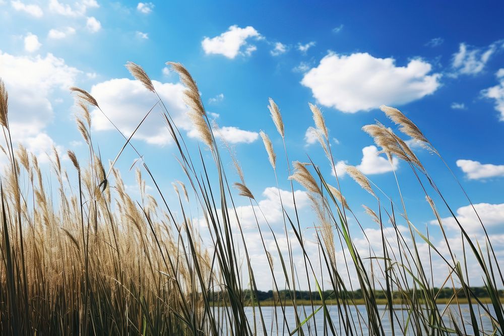 Marsh reed sky landscape. | Free Photo - rawpixel