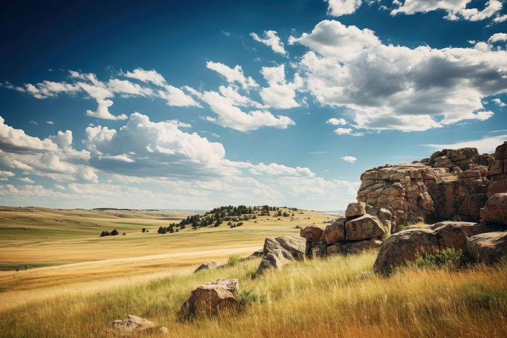 Prairie rock sky landscape. | Premium Photo - rawpixel