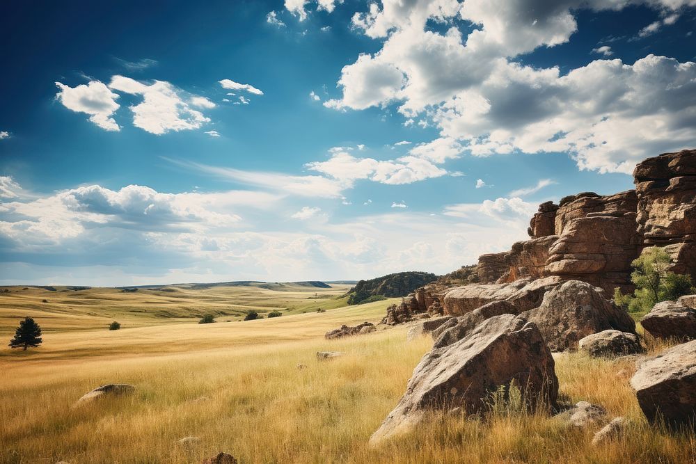 Prairie rock sky landscape. | Premium Photo - rawpixel