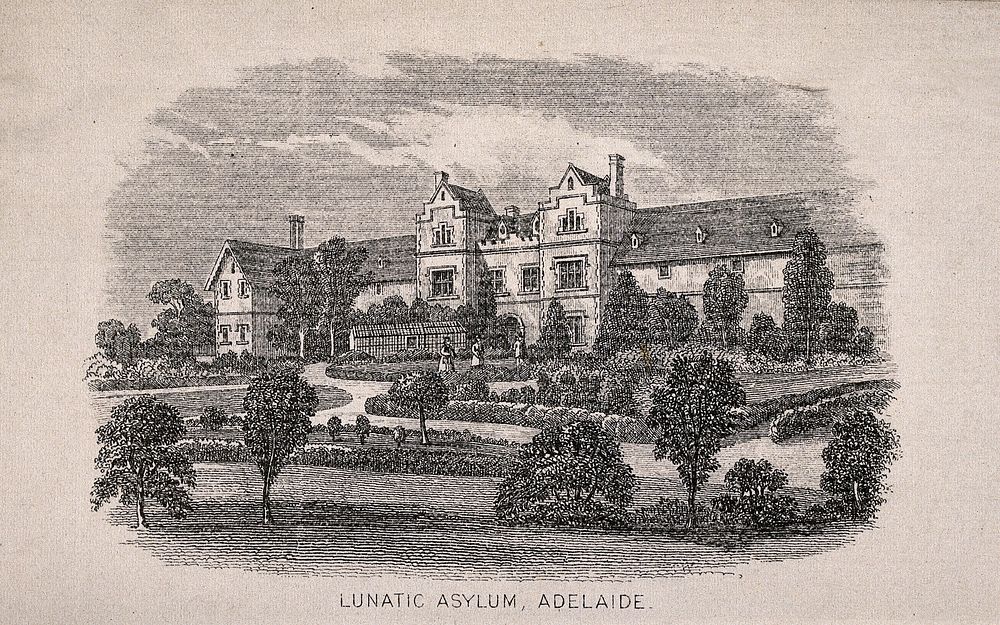 Lunatic Asylum, Adelaide. Engraving. | Free Photo Illustration - rawpixel