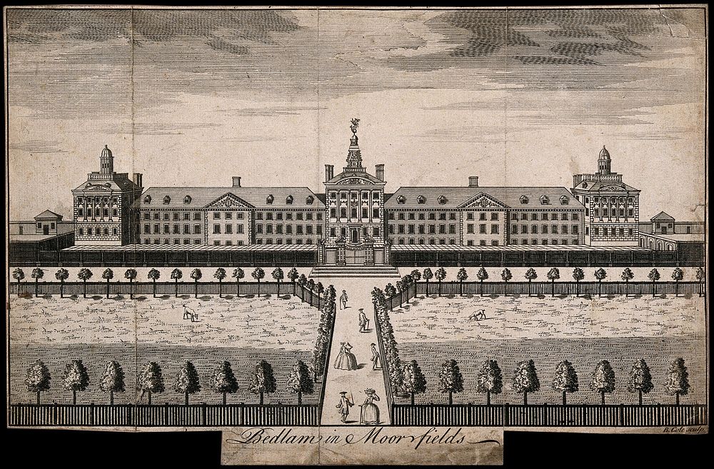 Hospital Bethlem [Bedlam] Moorfields, London: | Free Photo Illustration ...