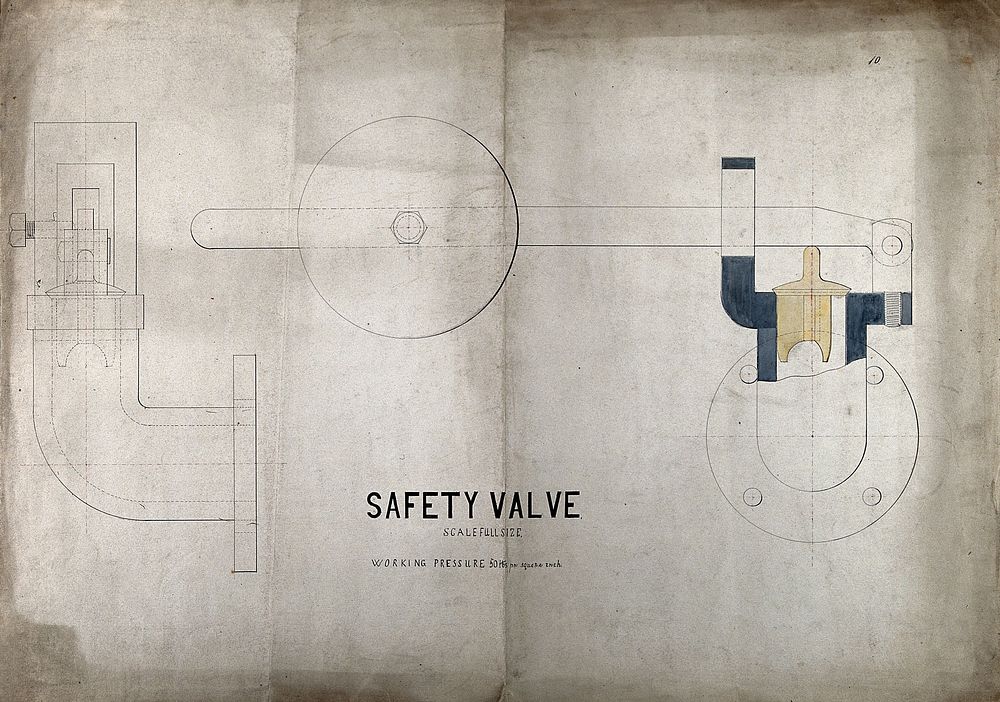 Engineering: safety valve. Coloured drawing | Free Photo Illustration ...