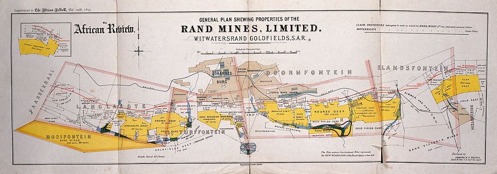 map Witwatersrand goldfield, South Africa | Free Photo Illustration ...