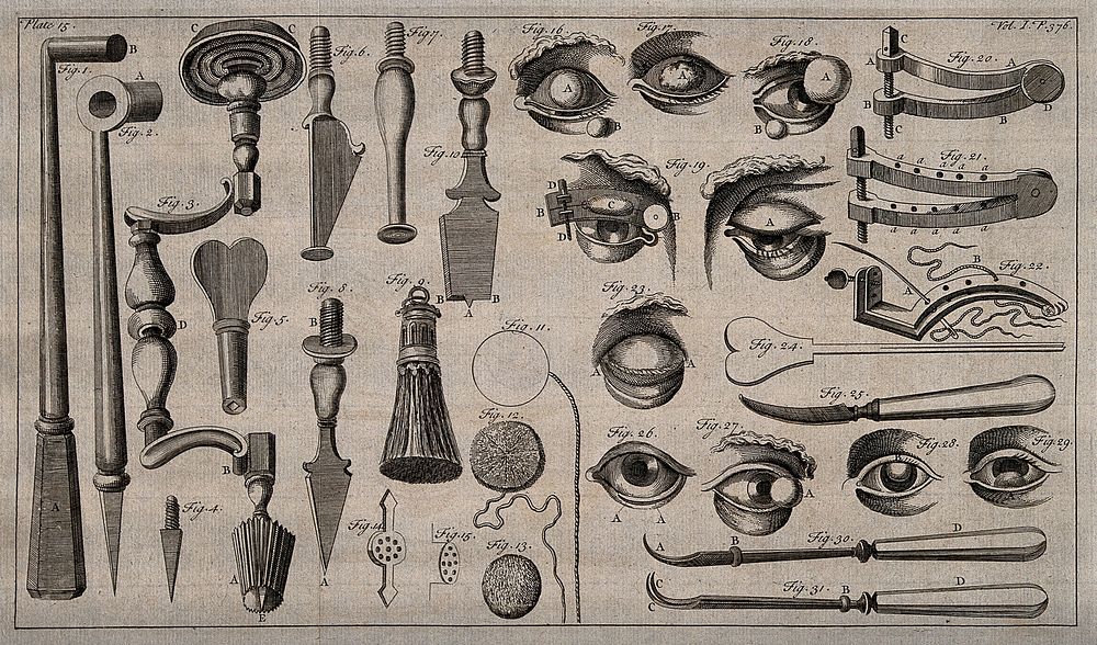 Surgical instruments. Engraving with etching | Free Photo Illustration ...