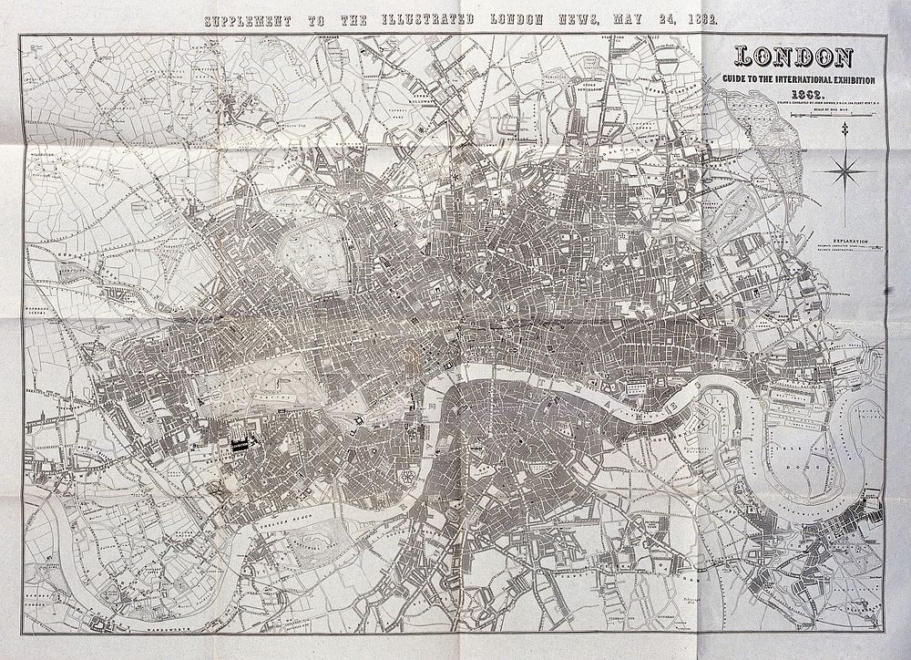 map London, scale north point: | Free Photo Illustration - rawpixel