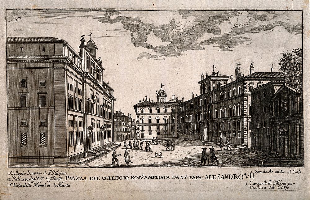 Collegium Romanum, Rome: extended piazza | Free Photo Illustration ...