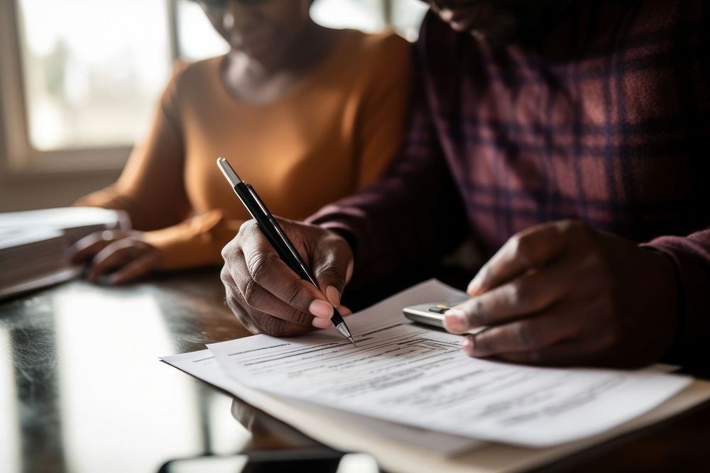 African American couple pen writing | Free Photo - rawpixel