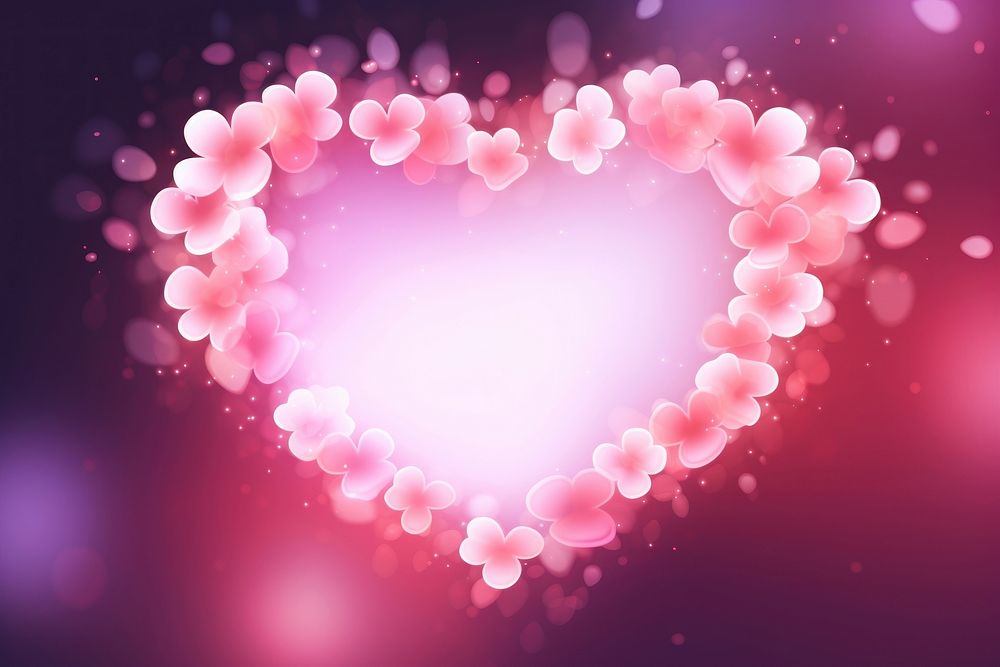 Heart flower frame neon backgrounds | Premium Photo Illustration - rawpixel
