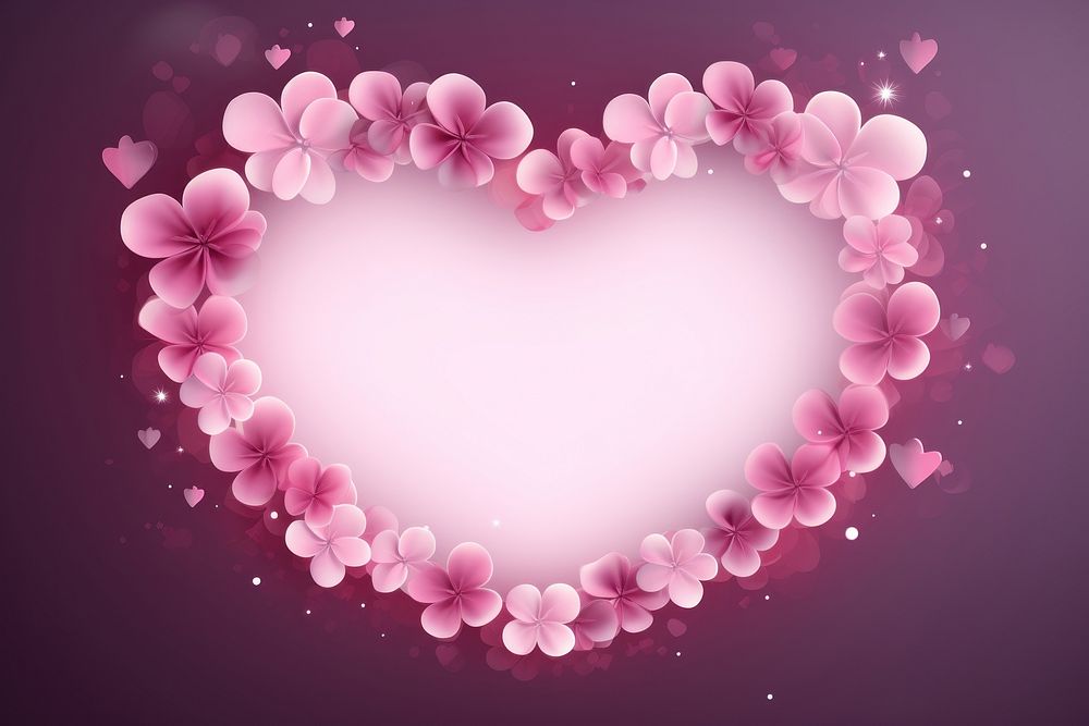 Heart flower frame neon petal | Free Photo Illustration - rawpixel