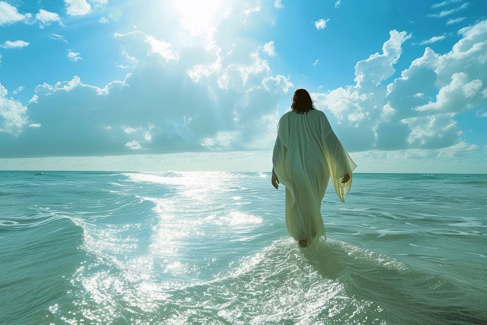 Photo jesus ocean sky outdoors. | Premium Photo - rawpixel