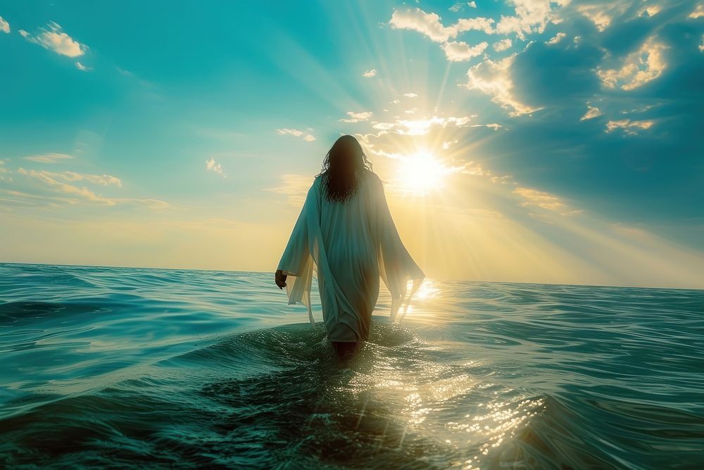 Photo jesus ocean sky outdoors. | Premium Photo - rawpixel