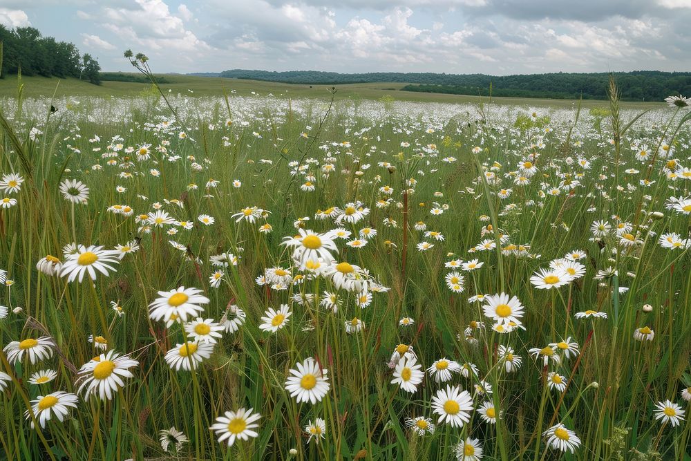 Daisy flowers field nature landscape | Premium Photo - rawpixel
