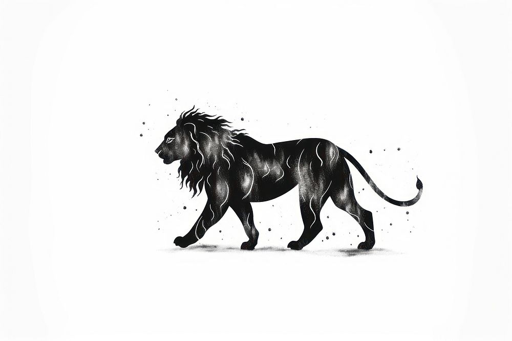 Black lion walking celestial wildlife | Premium Photo Illustration ...