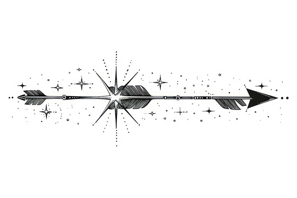 Arrow celestial drawing line white | Premium Photo Illustration - rawpixel