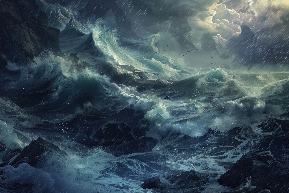 Sea wallpaper nature ocean backgrounds. | Premium Photo Illustration ...