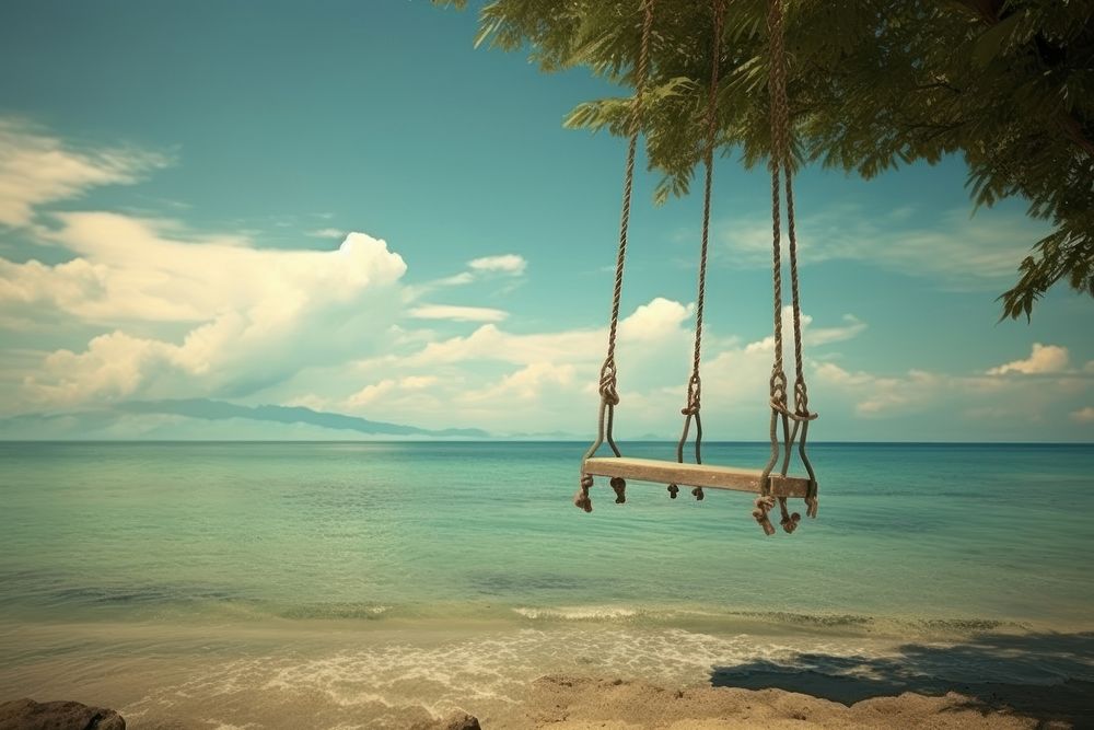 beach swing ocean outdoors vacation. | Free Photo - rawpixel