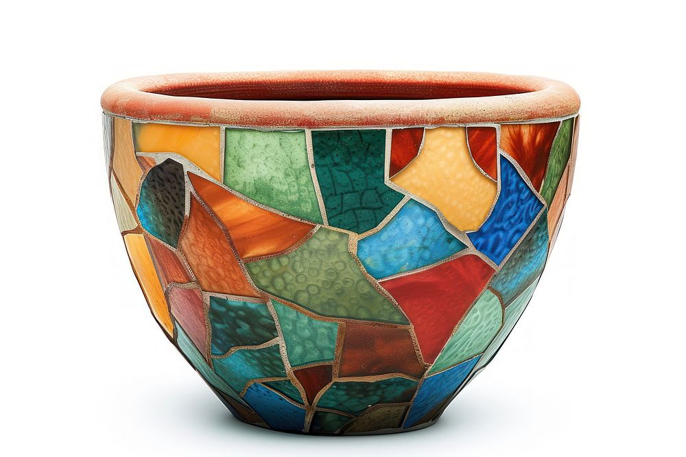 Mosaic tiles pot pottery glass | Free Photo - rawpixel