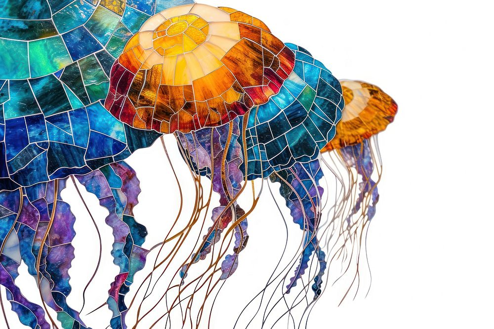 Mosaic tiles jellyfish animal nature | Premium Photo - rawpixel