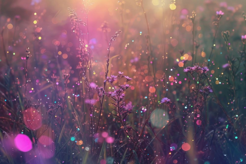 Meadow outdoors glitter nature. | Premium Photo Illustration - rawpixel