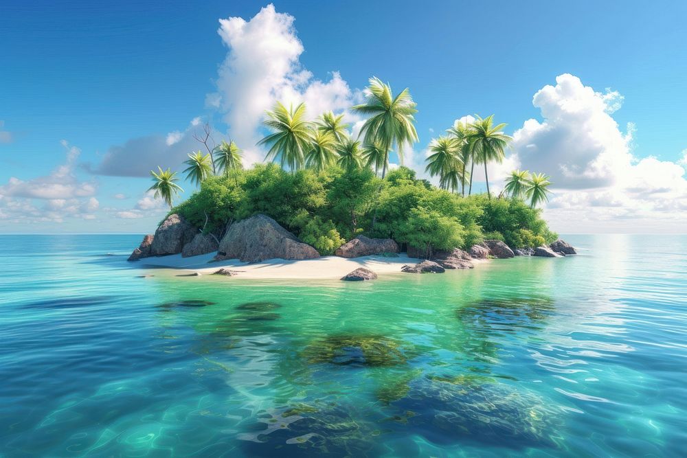 Island landscape outdoors nature ocean. | Premium Photo - rawpixel