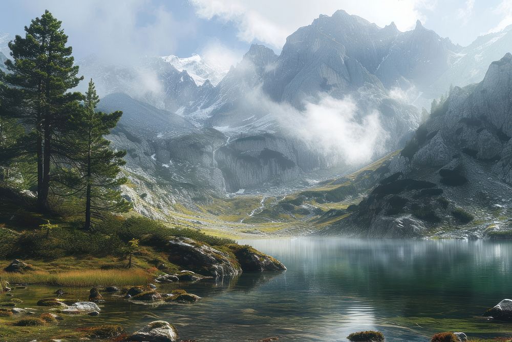 Mountain landscape mountain wilderness panoramic. | Premium Photo - rawpixel