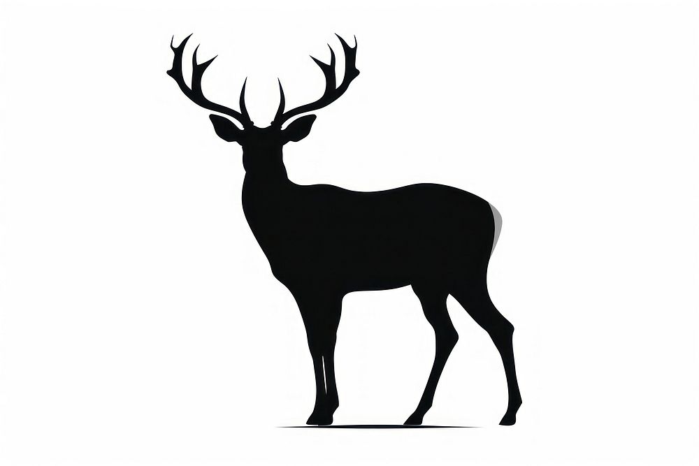 dear standing silhouette wildlife animal. | Premium Photo Illustration ...