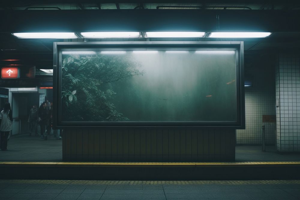 White billboard subway night architecture. | Premium Photo - rawpixel