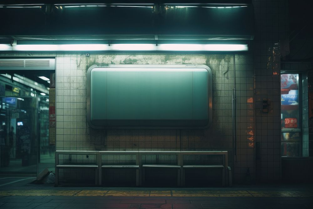 White billboard subway night text | Premium Photo - rawpixel