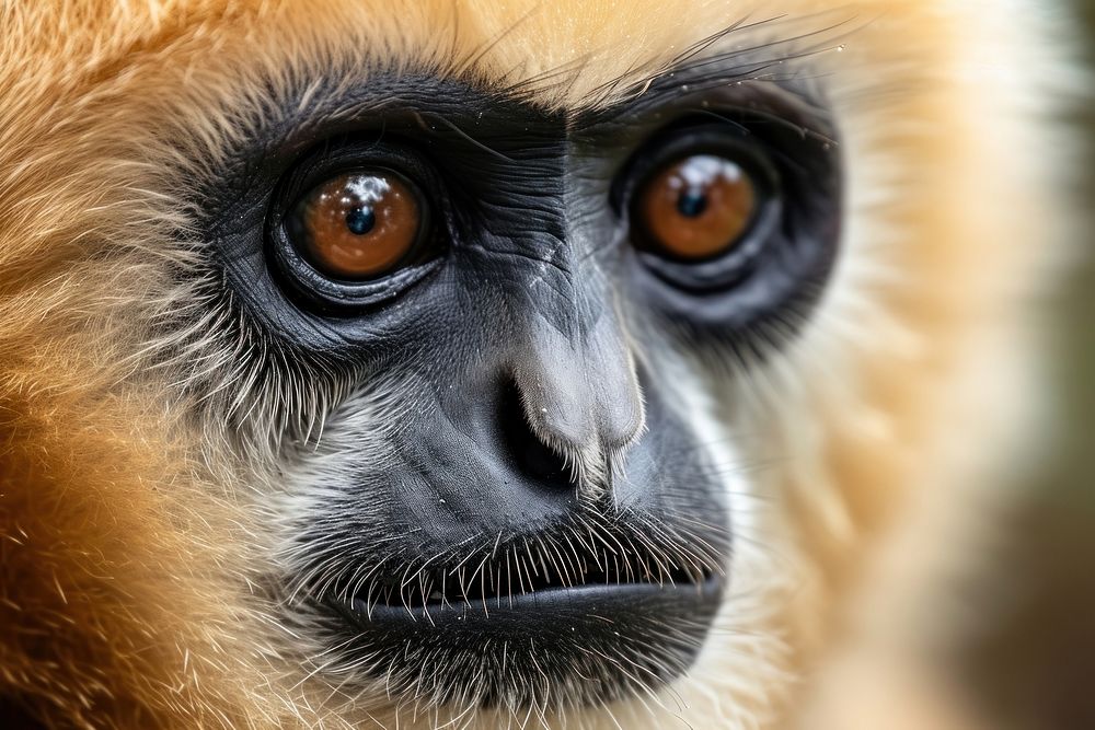Wild gibbon ape face wildlife | Premium Photo - rawpixel