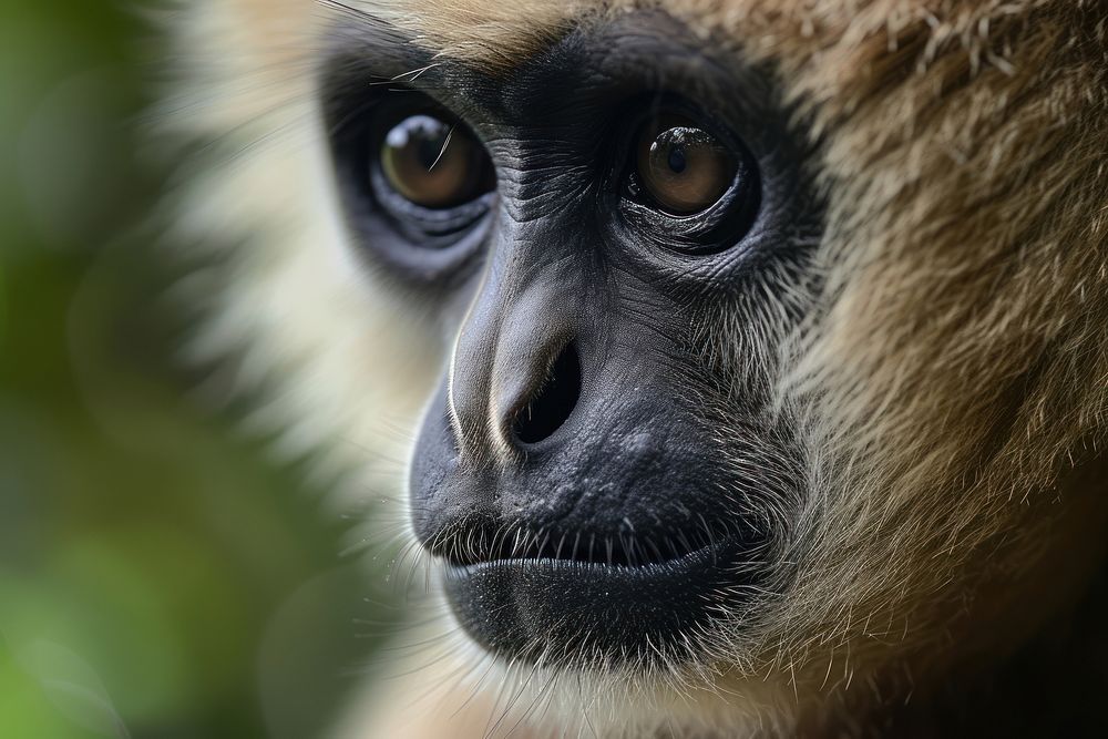 Wild gibbon ape face wildlife | Free Photo - rawpixel