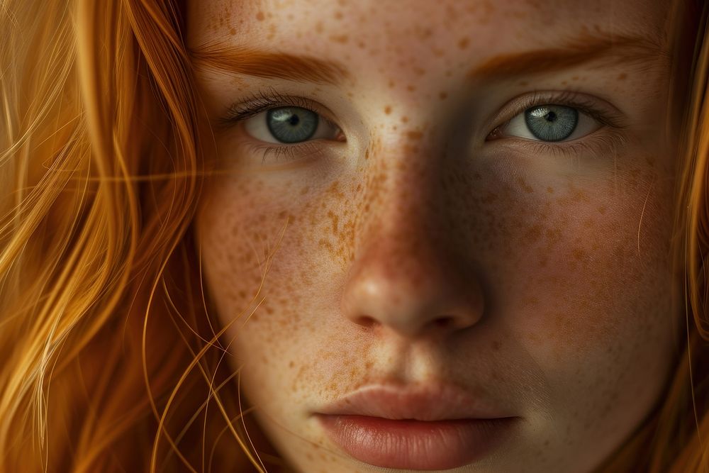 Red haired girl freckles portrait | Premium Photo - rawpixel