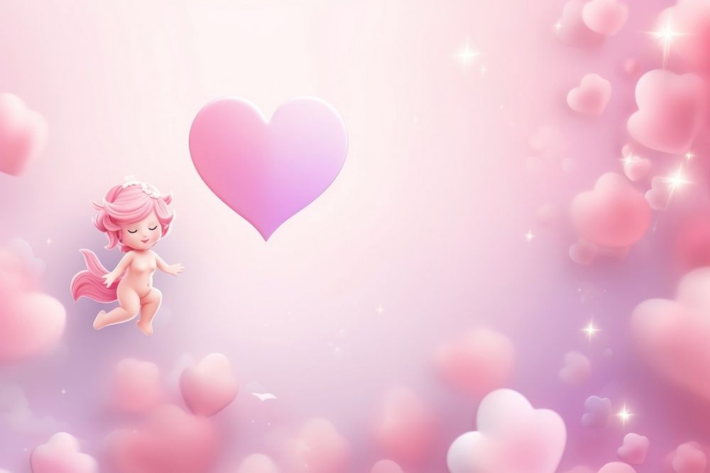 Cupid background pink cute doll. | Free Photo Illustration - rawpixel