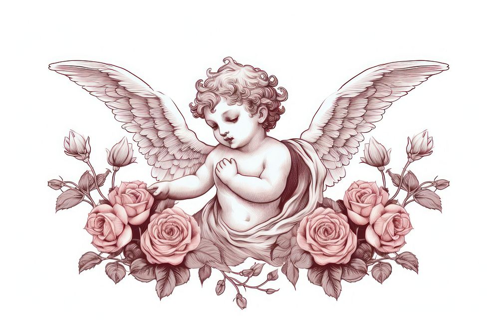 Illustration cherub drawing sketch angel. | Premium Photo Illustration ...