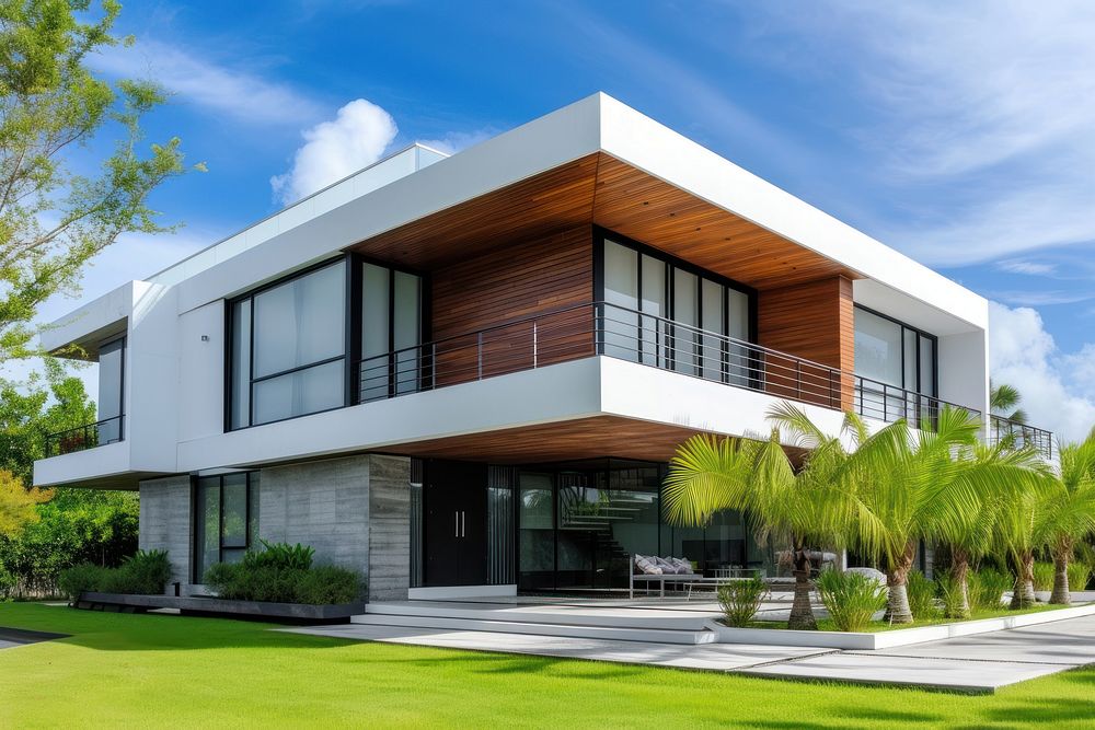 Big modern American house architecture | Free Photo - rawpixel