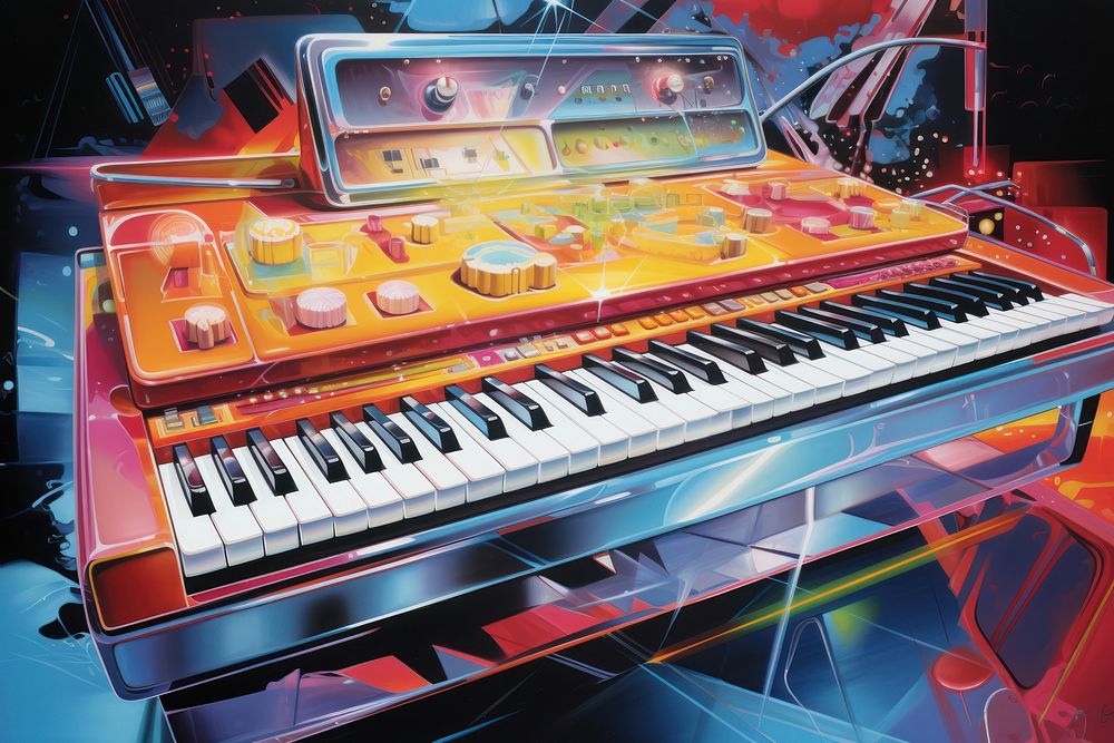 A jam keyboard piano synthesizer. | Premium Photo Illustration - rawpixel