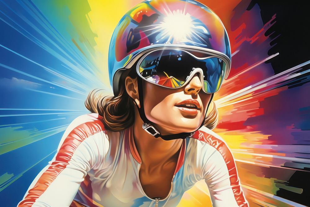 person cycling helmet comics adult. | Free Photo Illustration - rawpixel