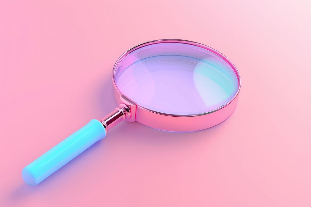 Magnifying glass reflection circle purple. | Premium Photo Illustration ...