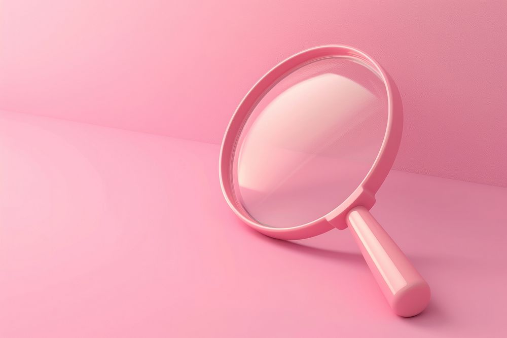 Magnifying glass reflection circle pink. | Premium Photo Illustration ...