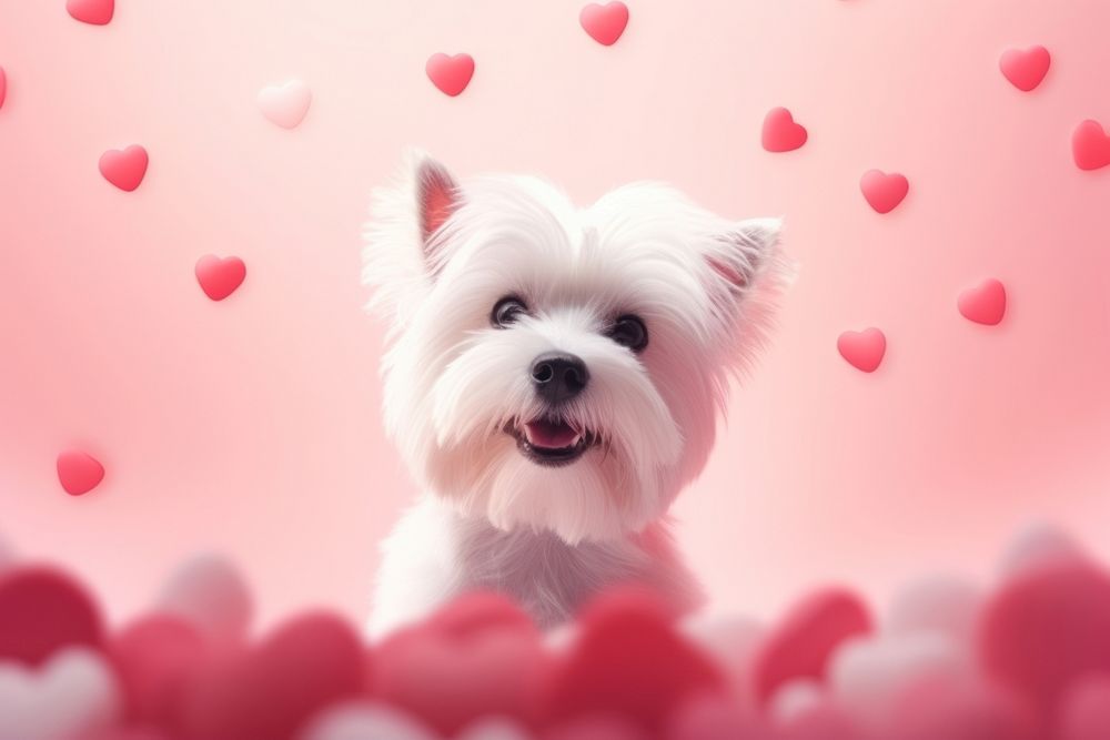 Dog and hearts mammal animal | Premium Photo - rawpixel