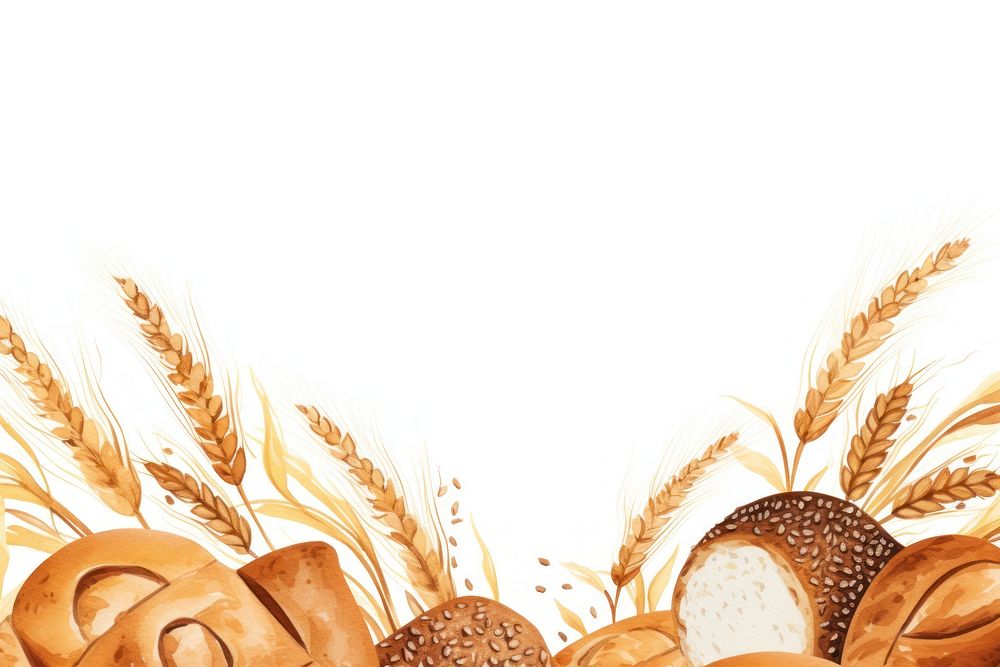 Bread border backgrounds wheat bread. | Premium Photo Illustration ...