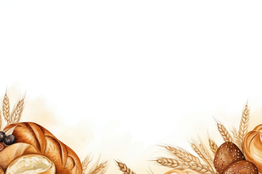 Bread border backgrounds wheat bread. | Premium Photo Illustration ...