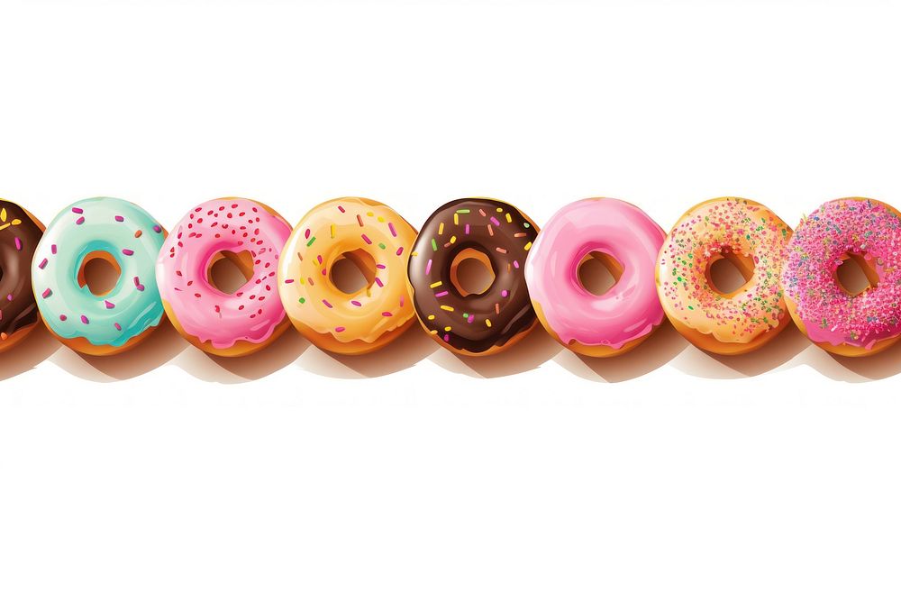 Donut line horizontal border food | Free Photo Illustration - rawpixel