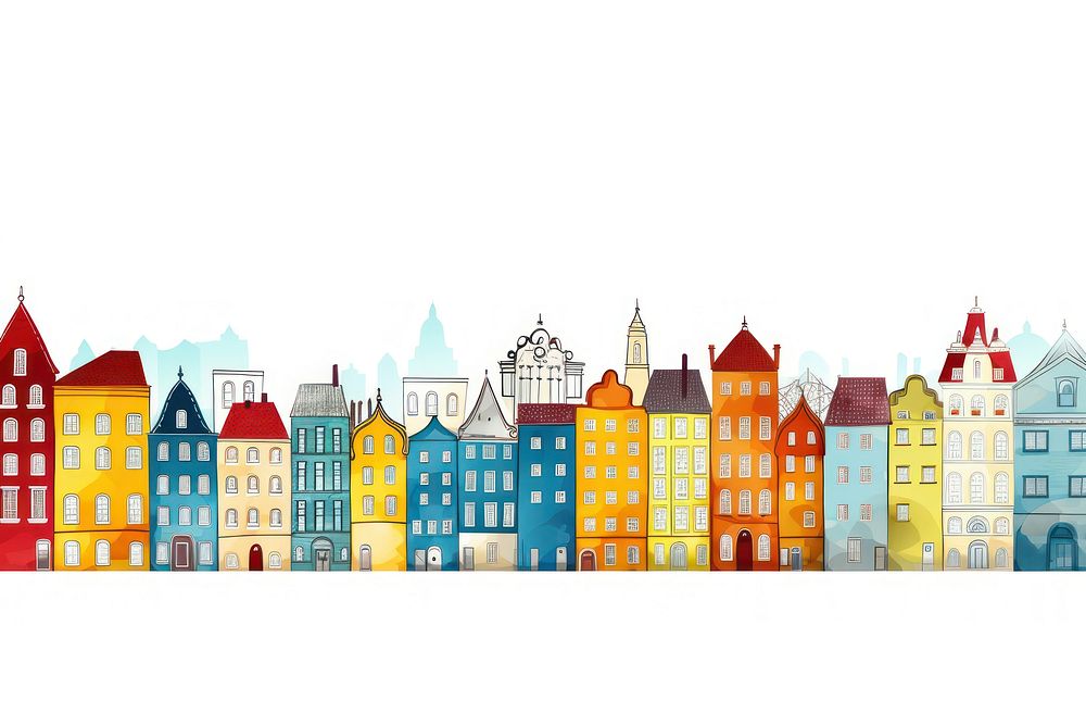 Buildings border building architecture house. | Free Photo Illustration ...