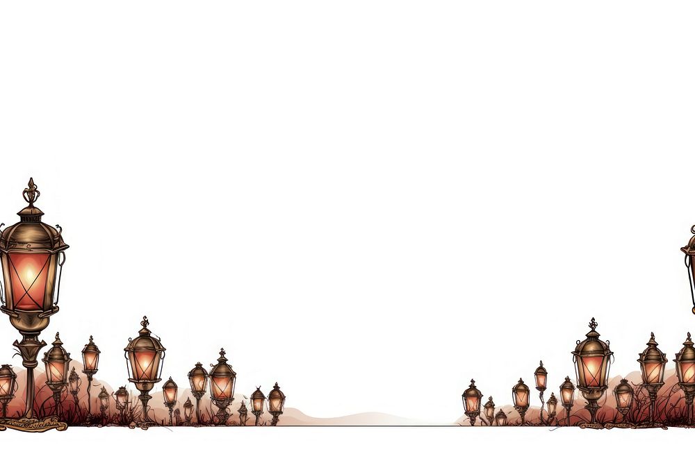 Lamp line horizontal border lantern | Free Photo Illustration - rawpixel