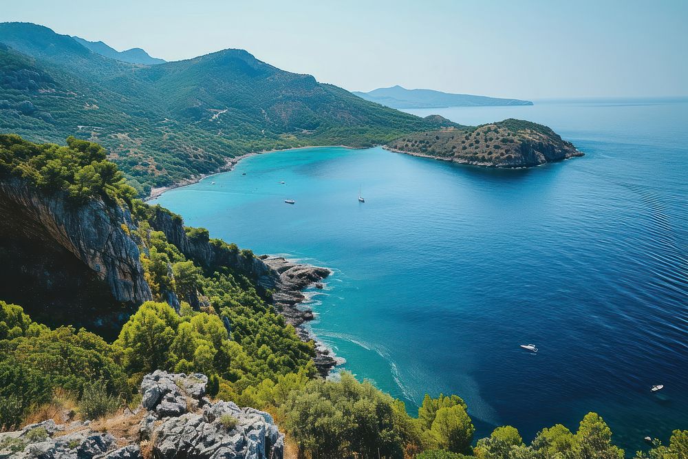 Mediterranean sea landscape outdoors nature. | Free Photo - rawpixel