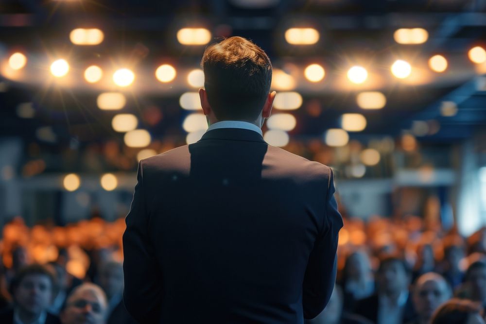 Rear view Public speaker photography | Premium Photo - rawpixel