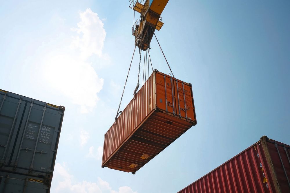 Crane lifting container yard architecture | Free Photo - rawpixel
